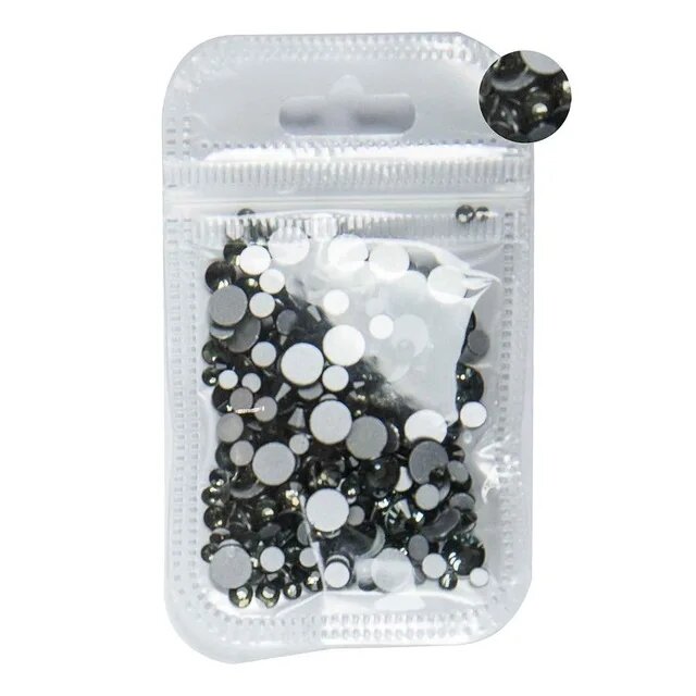 3D кристаллы для дизайна ногтей, стекло, синий/зеленый/розовый/белый опал, ss3-ss30 Black Diamond