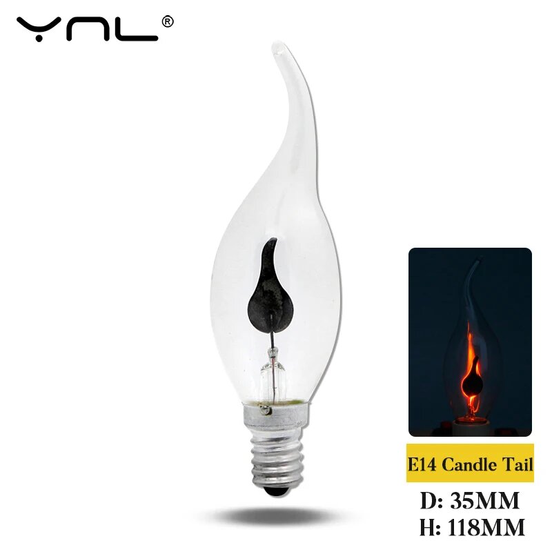 Светодиодная лампа-свеча YNL E14, Emitting Color: E14 Candle Tail