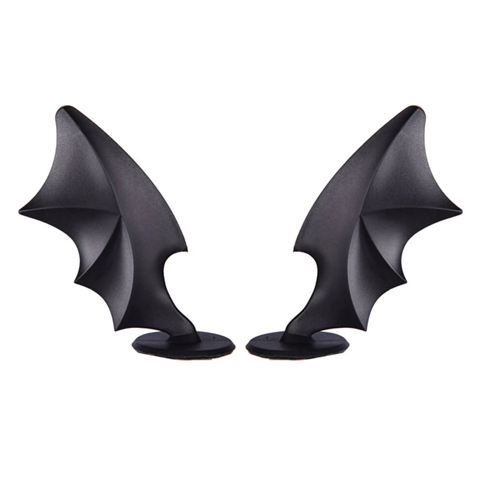 2 шт, наклейки на шлем с кошачьими ушками Черный, Wing Black