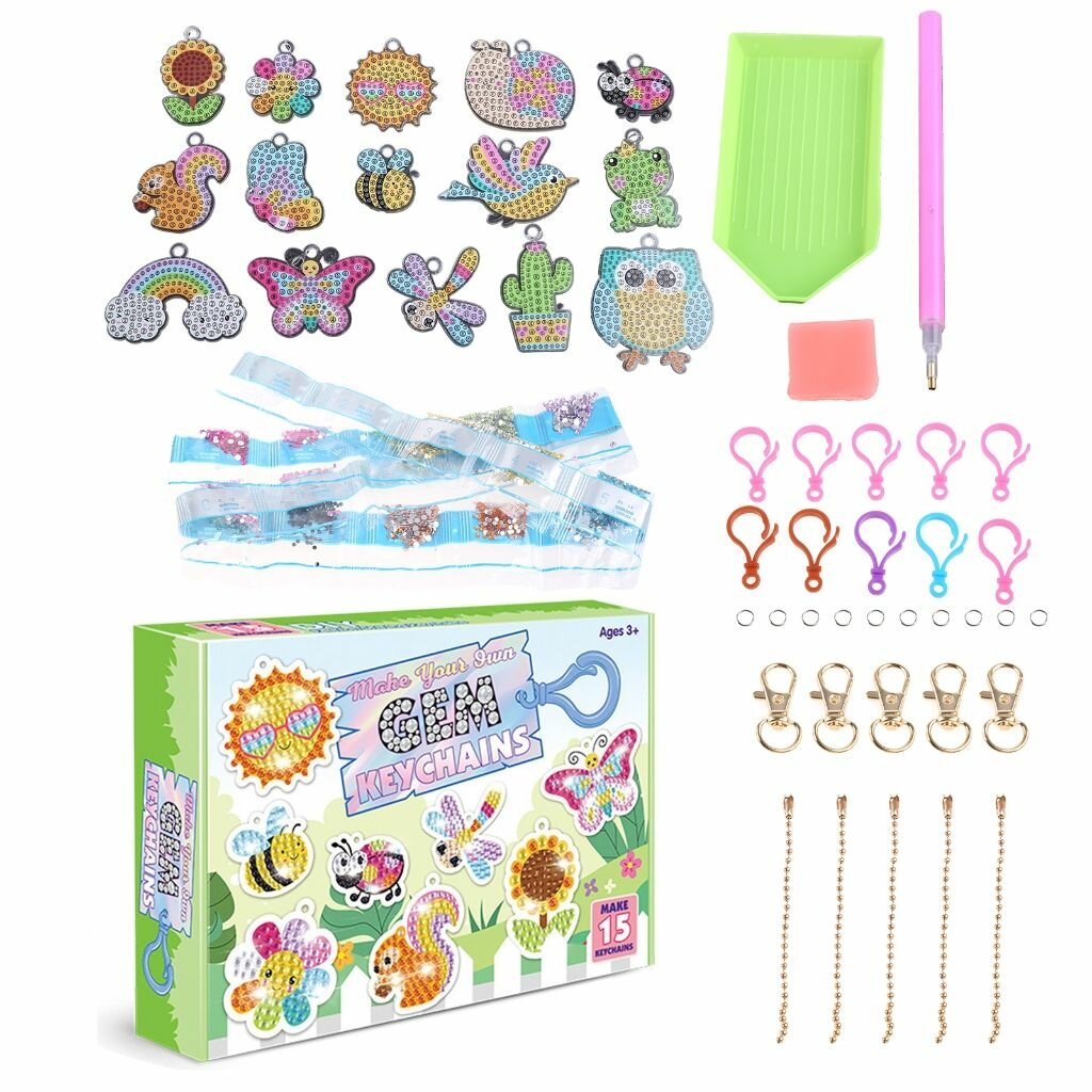 Блестящие Алмазы: Набор для Рисования на Брелке