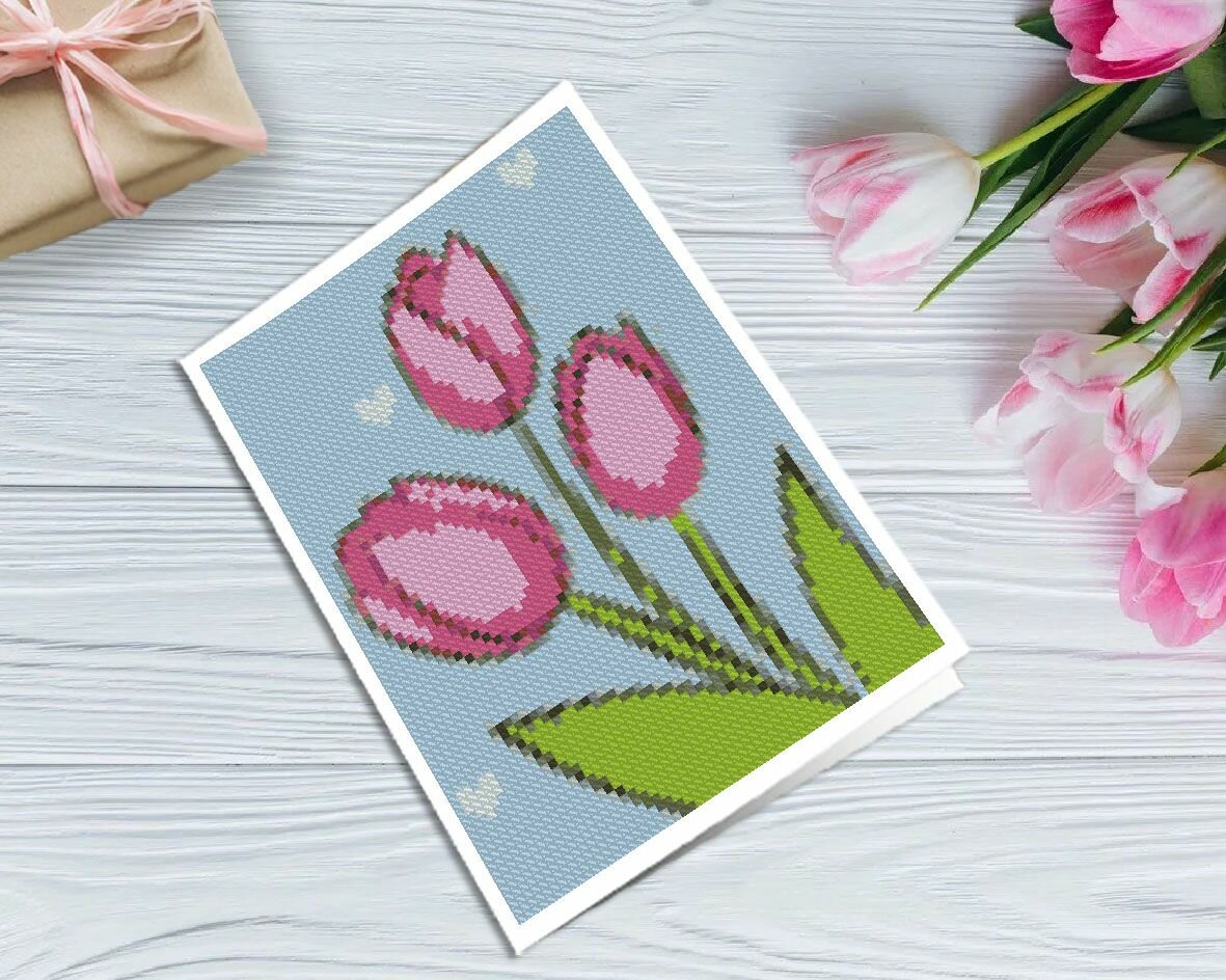 Алмазная мозаика открытка/полная выкладка/8 марта