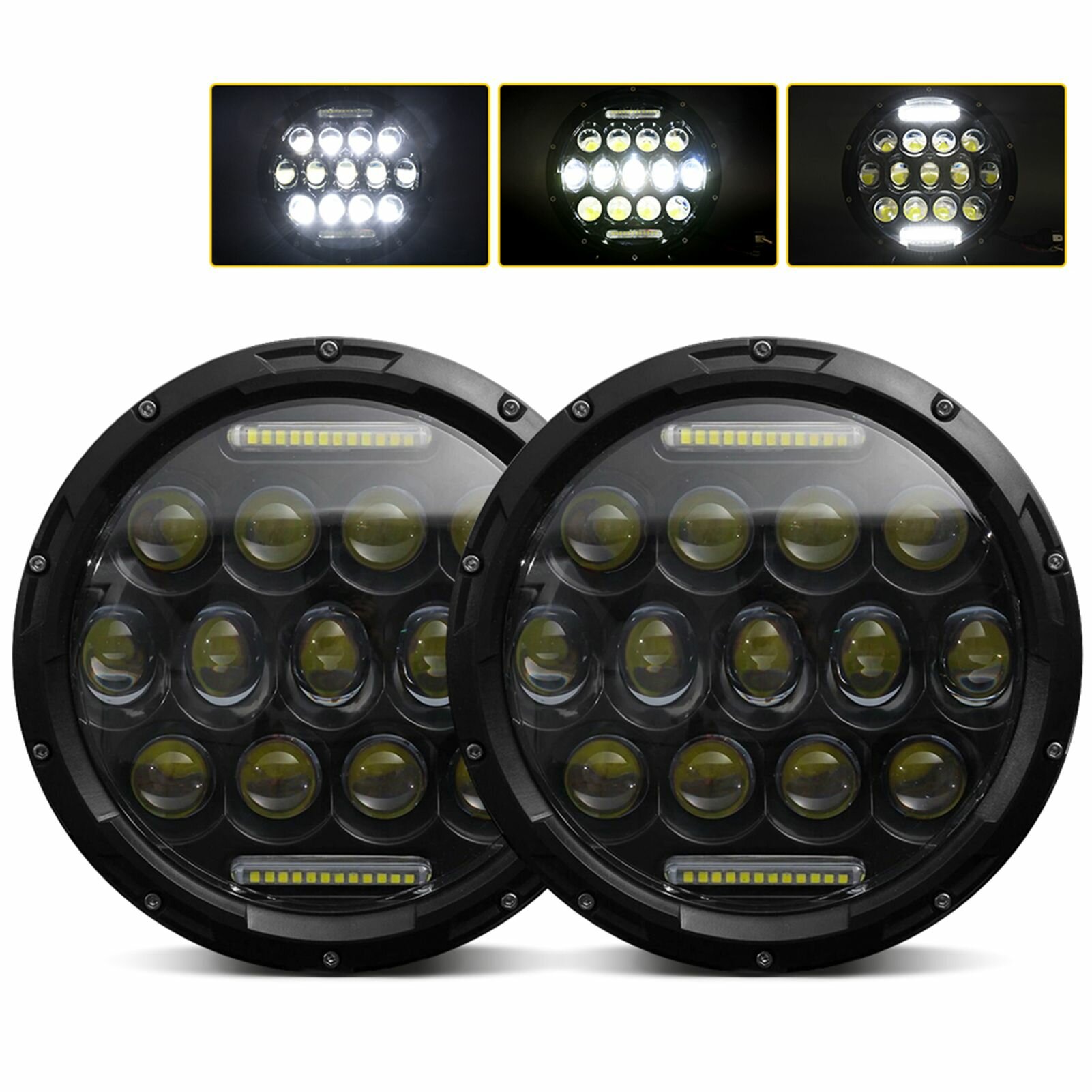 2 шт. 7дюймовые светодиодные фары 200W 6000K IP67 DRL/ближний/дальний свет