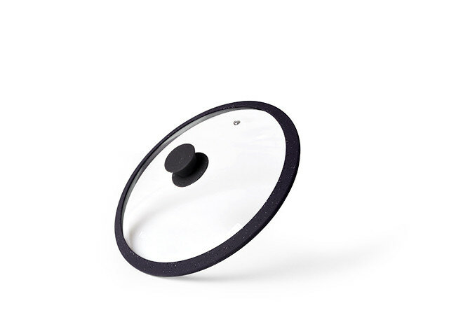 9917 FISSMAN Крышка ARCADES 20см с силиконовым ободком, цвет черный (стекло)