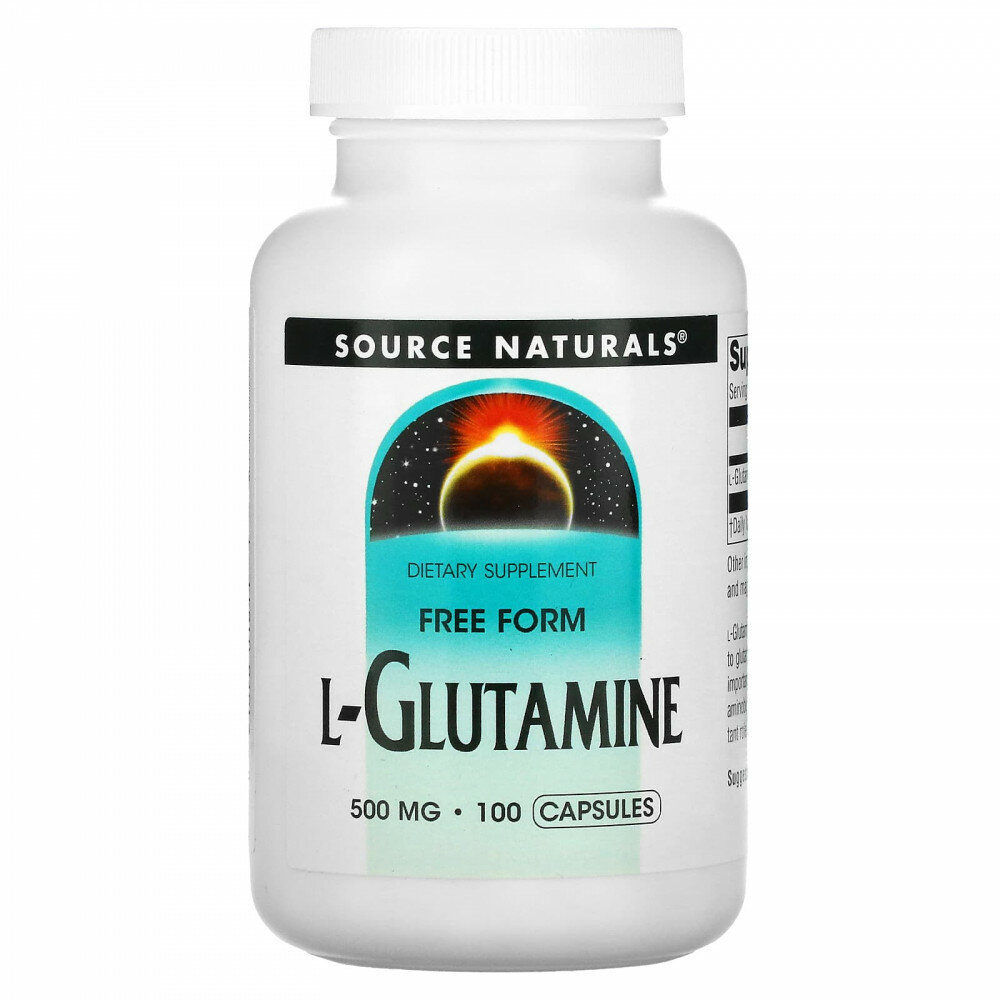 Source Naturals, L-глутамин, 500 мг, 100 капсул