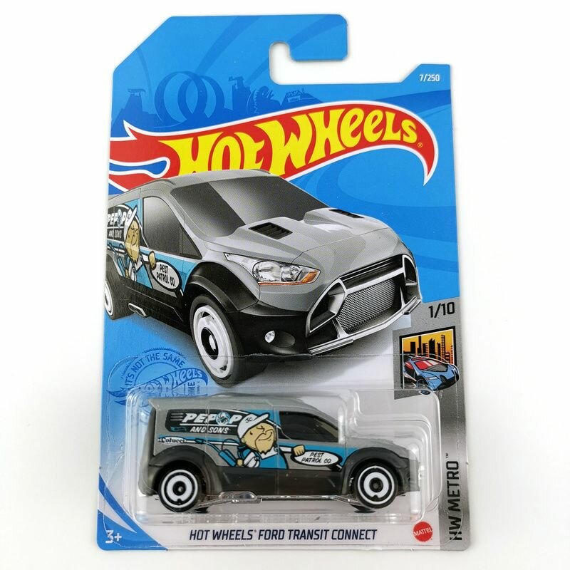 Машинка Mattel Hot Wheels 2021 C4982 Hot Wheels Ford Transit Connect Gray