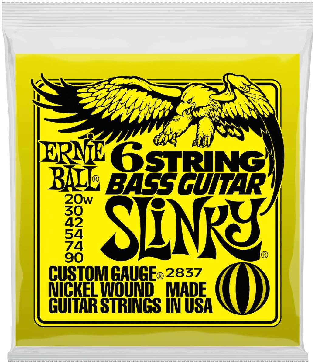 ERNIE BALL 2837 Nickel Wound 5/8 Scale Slinky 20-90 - Струны для бас-гитары 6 струнной