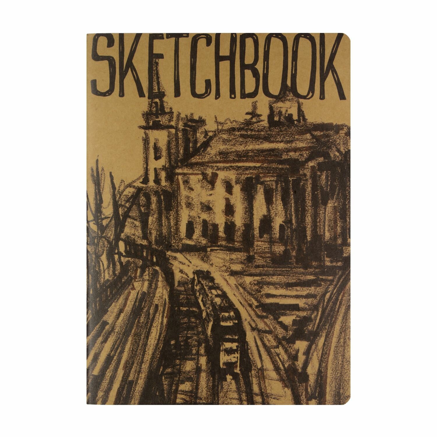 Блокнот-Sketchbook 179*250 мм, 60 л, Bruno Visconti, склейка, нелинованный, интегральная обложка, блок крафт бумага 80 г/м2