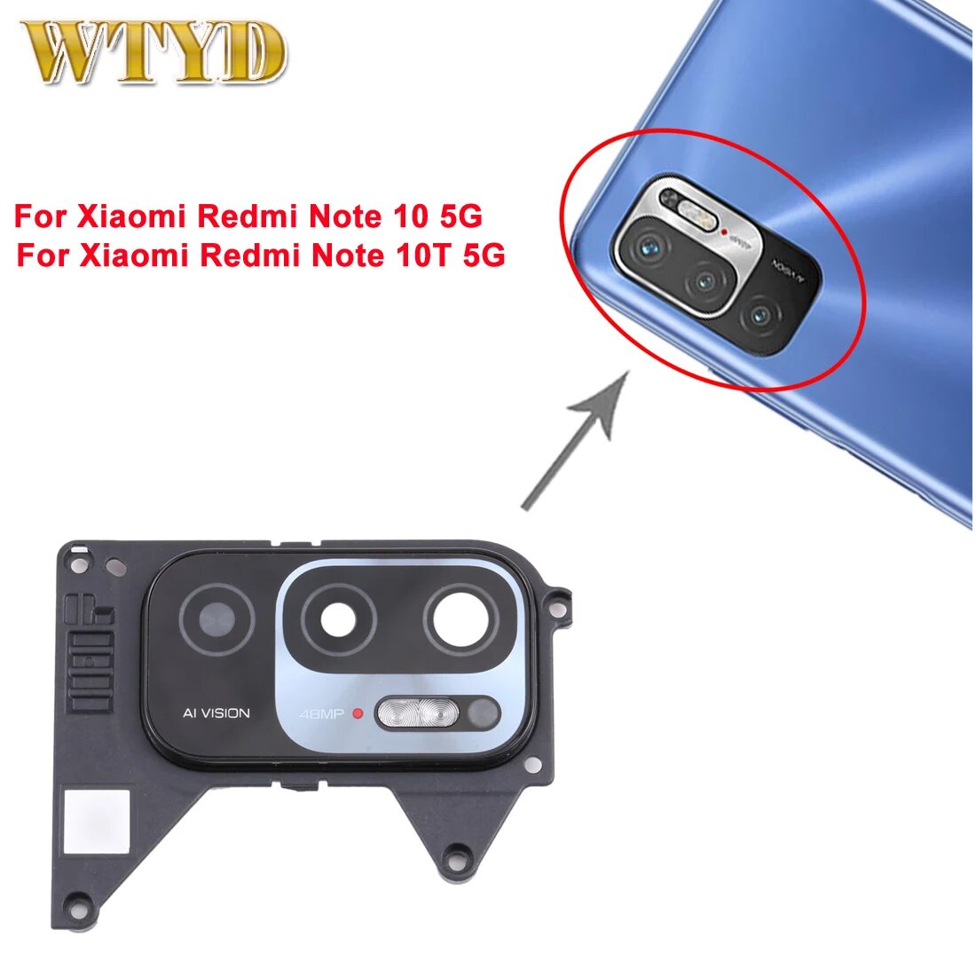 Крышка объектива камеры для Xiaomi Redmi Note 10 5G Redmi Note 10T 5G M2103K19G, гибкий кабель задней камеры, запасная часть