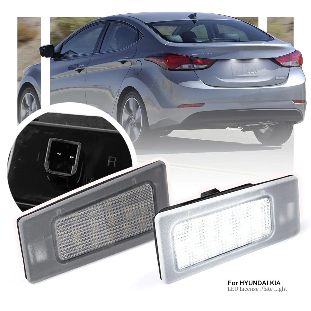 2 шт. светодиодные лампы освещения номерного знака для Hyundai Accent i30 Elantra Solaris Sedan Kia Rio Cerato Forte Ceed Optima