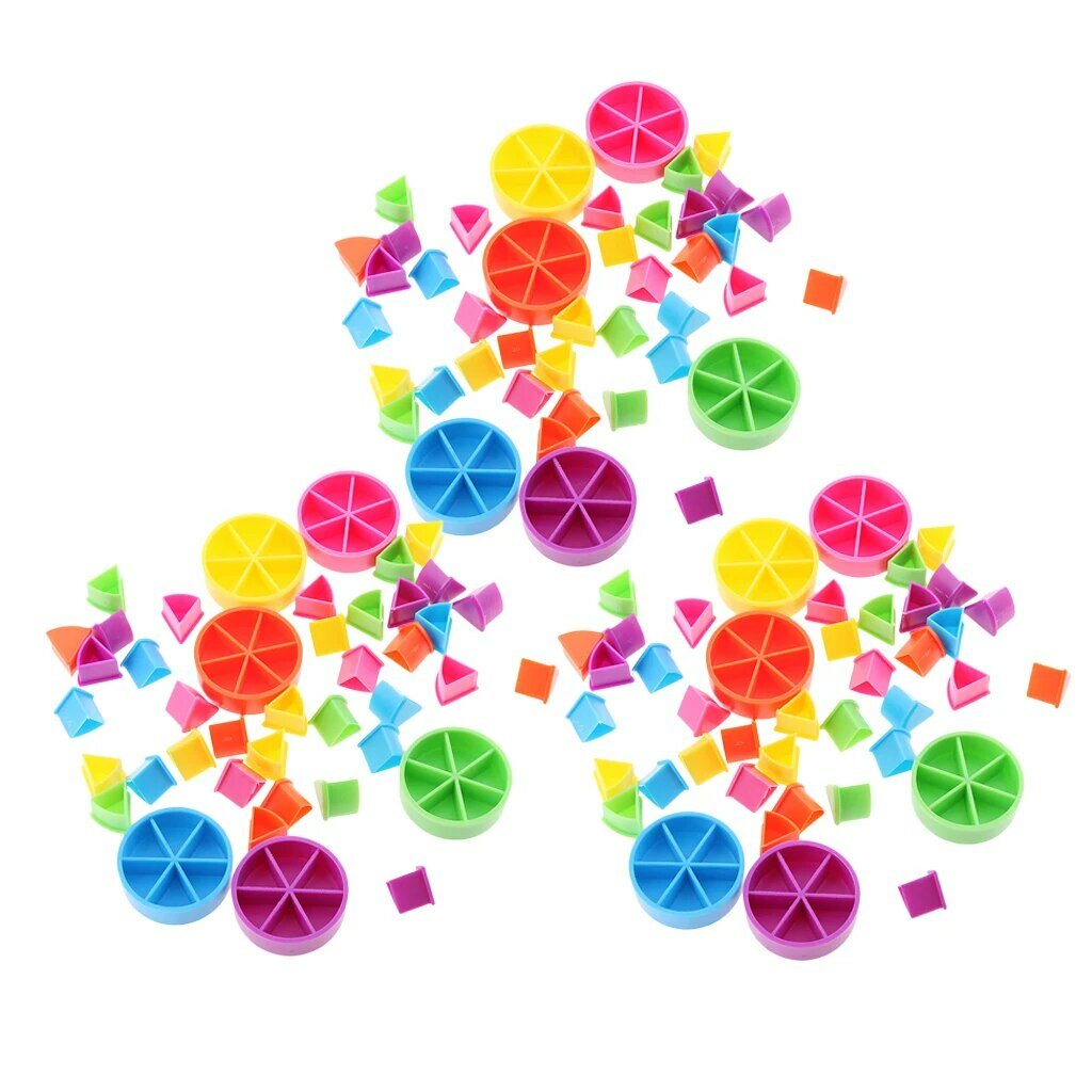 Упаковка из 126 игровых фишек Trivial Pursuit, кусочки пирога для математических дробей, игрушки для дома, класса, детского сада, инструментов для творчества