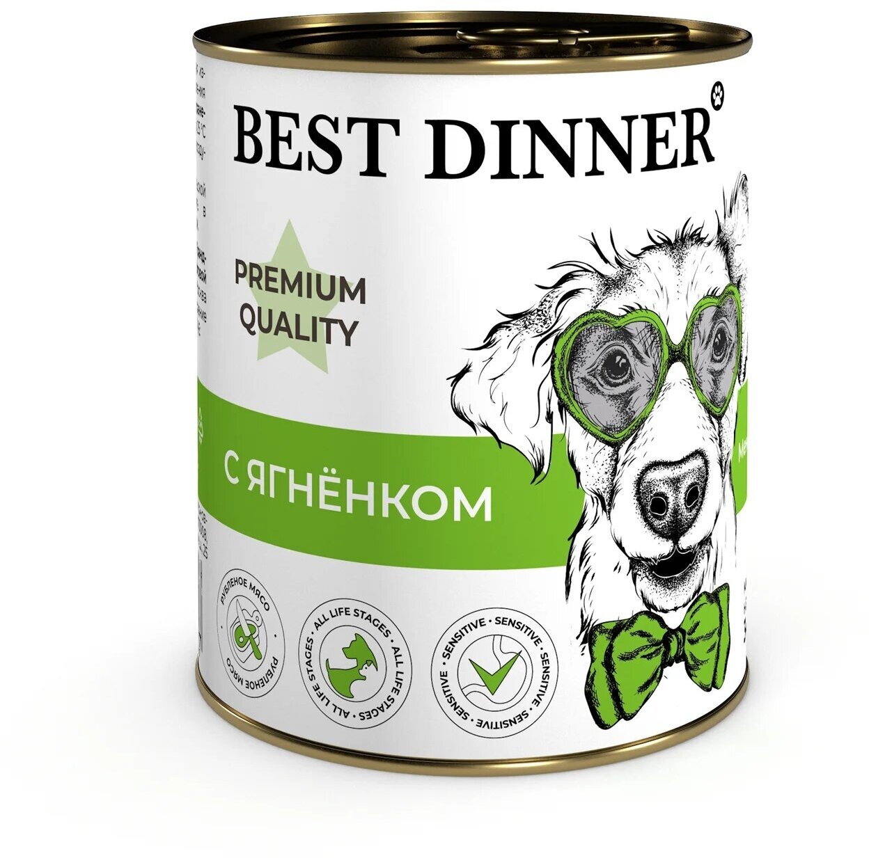 Консервы Best Dinner Dog Premium Меню №1 С ягненком щенки юниоры 1 шт 340 г