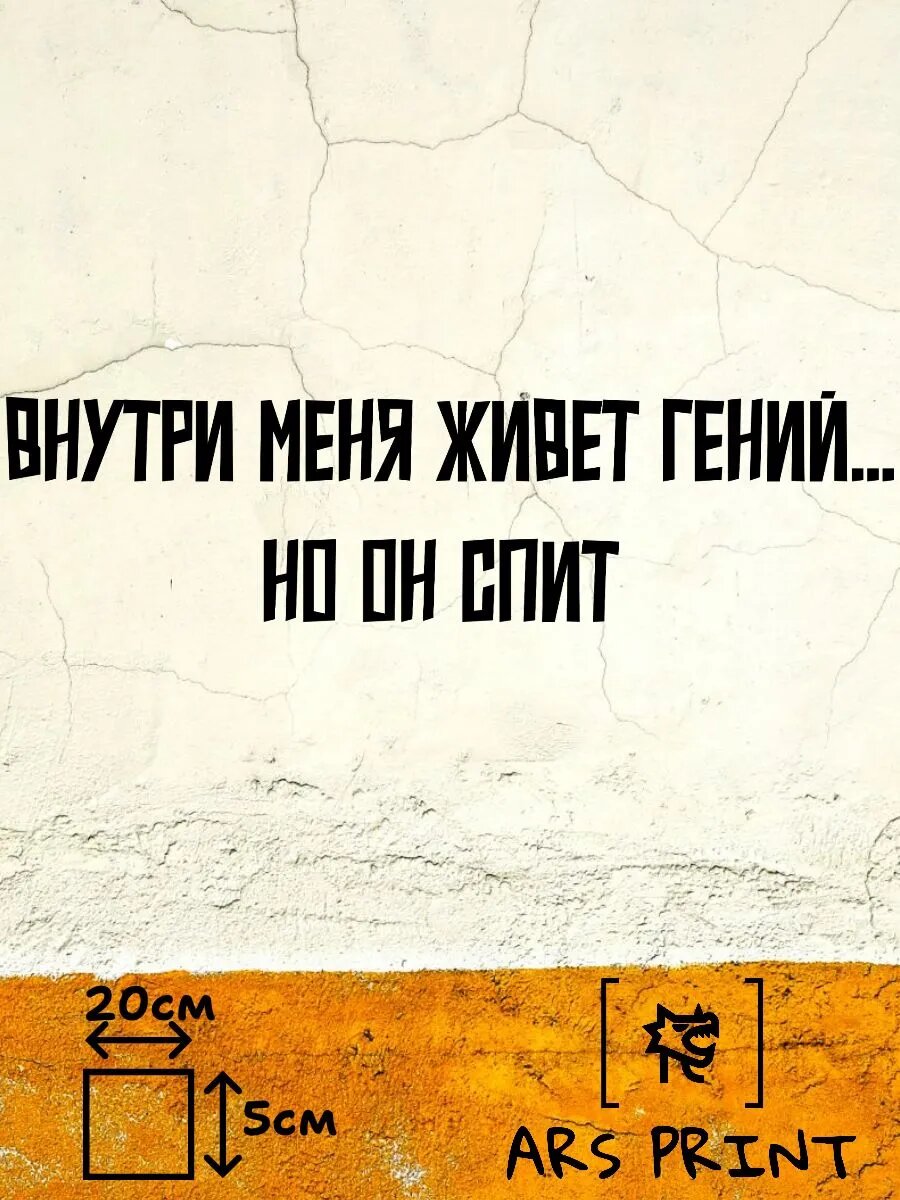Термонаклейка на одежду Внутри меня живет гений