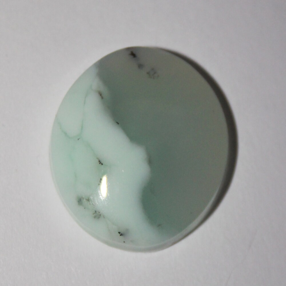 Хризопраз кабошон, натуральный камень, 22х19х3 мм, Казахстан, "True Stones"