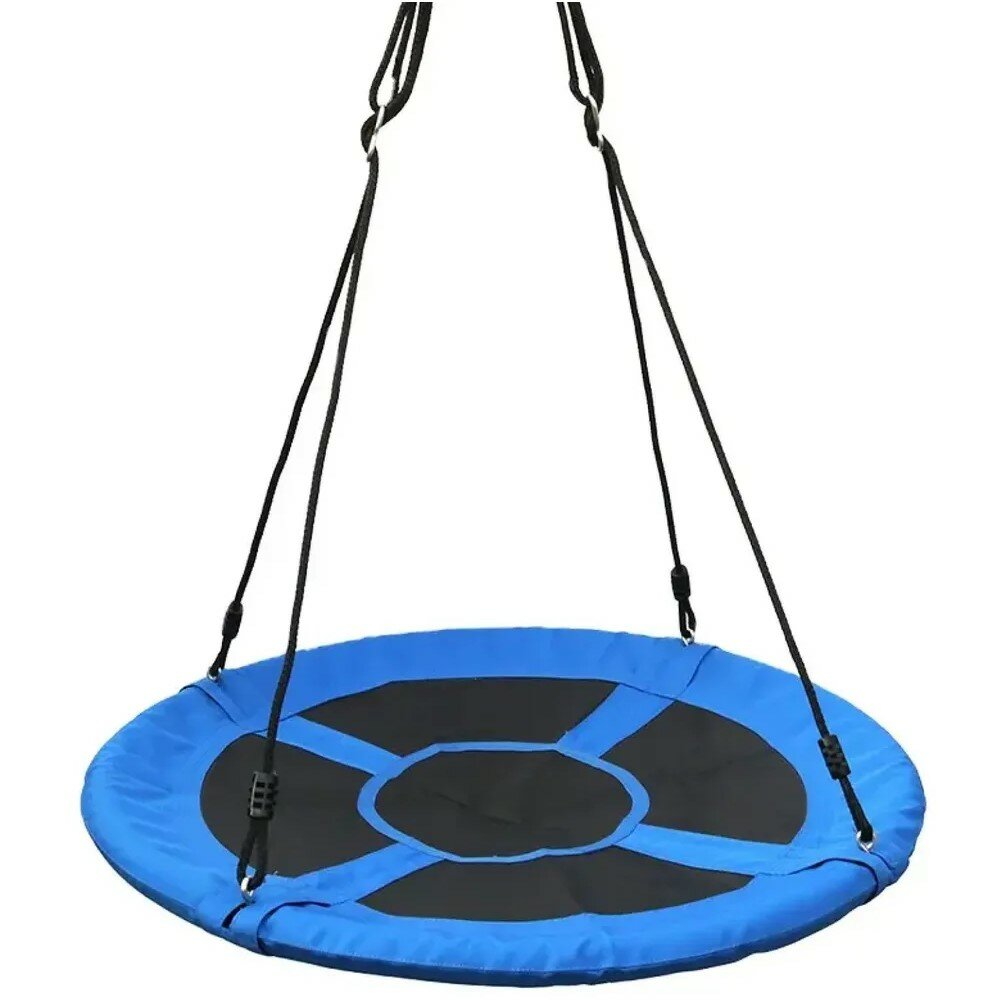 Качели-гнездо, тканевые, диаметр 1 метр, на подвесах, с карабинами, для детей