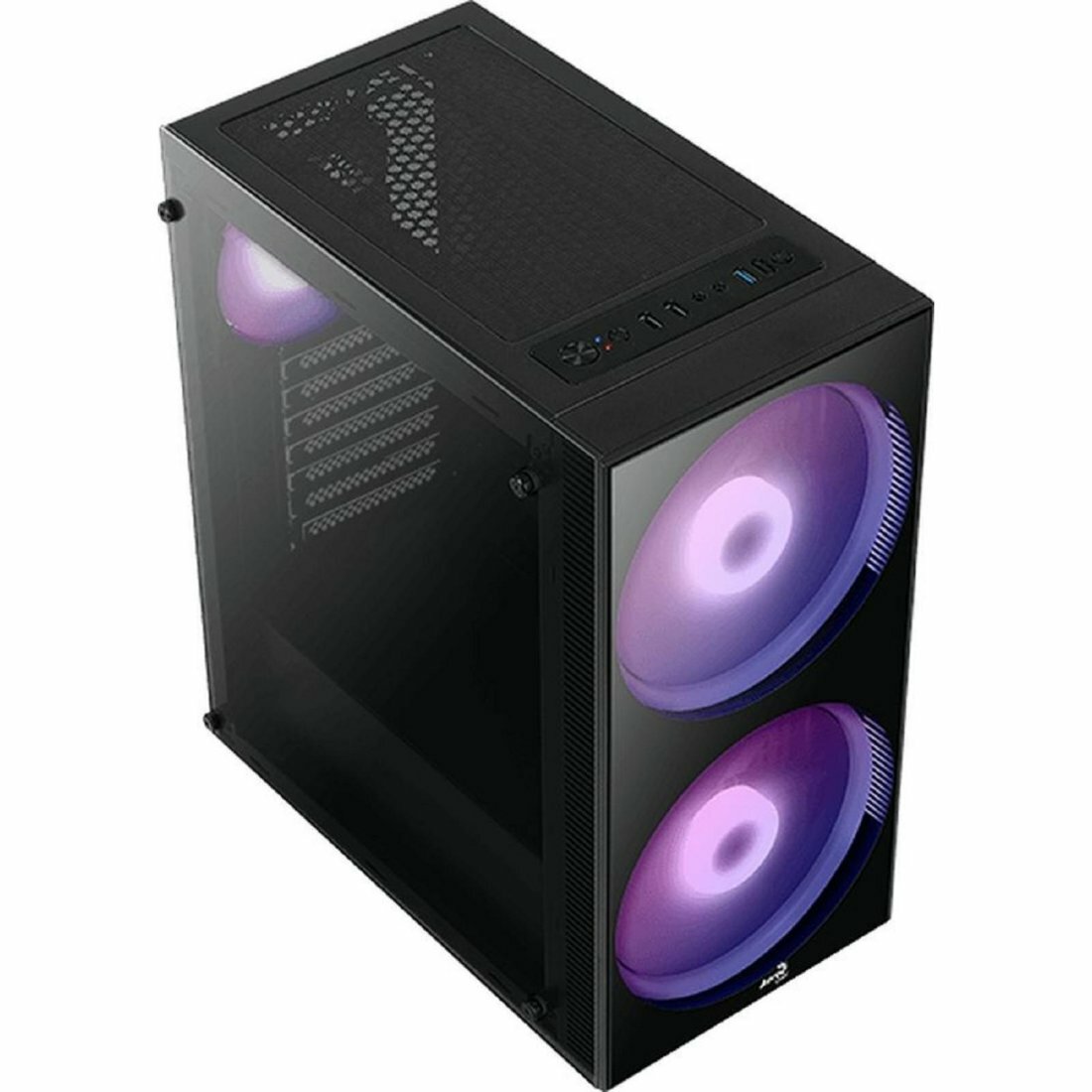 Компьютерный корпус Aerocool Python-G-BK-v1 черный без БП ATX 1x120mm 2x200mm 2xUSB2.0 1xUSB3.0 audio bott PSU