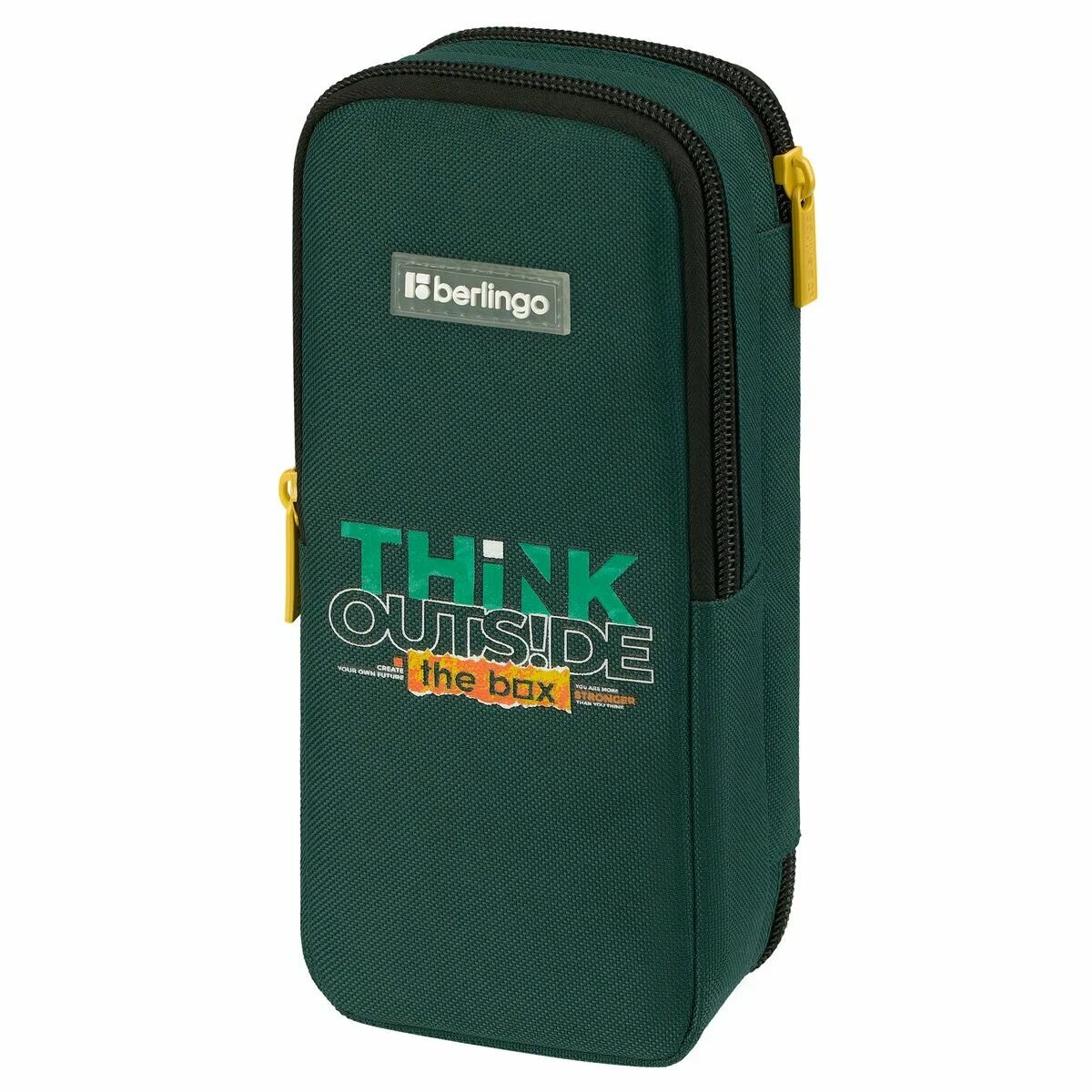 Пенал Berlingo 2 отделения "Think outside", внутренний органайзер, магнит, полиэстер,205*80*55мм.
