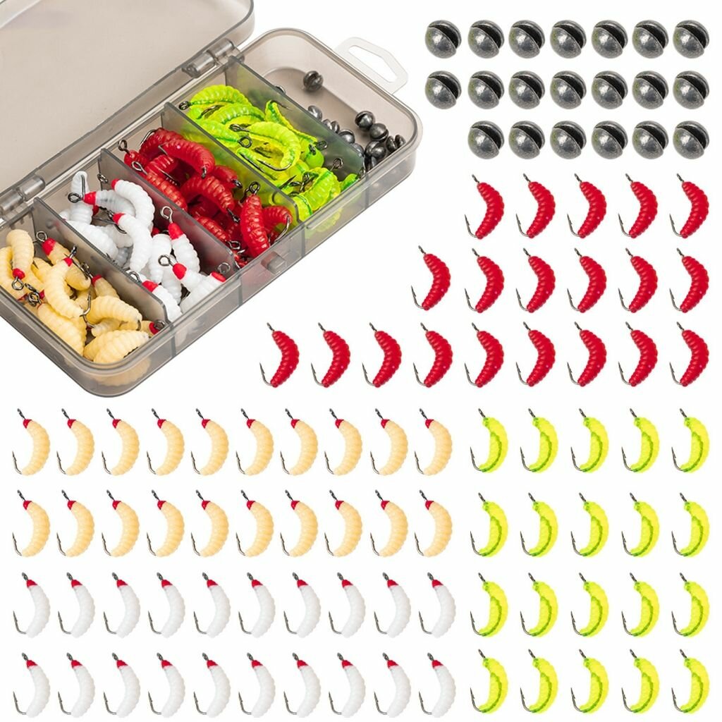 100 шт. Искусственные черви для рыбалки