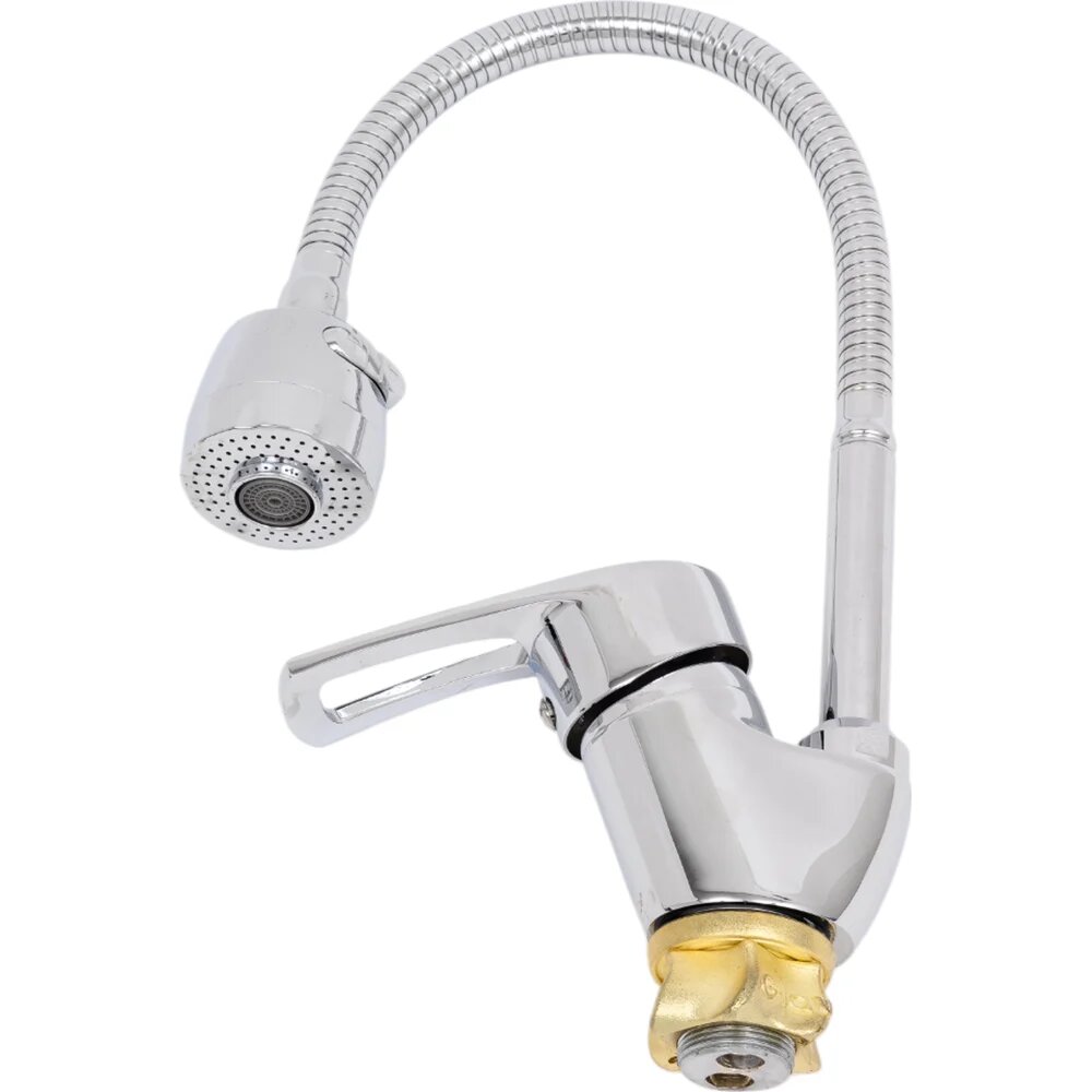 Смеситель для кухни G-lauf с гибким гофрированным изливом, хром 8G4-E181