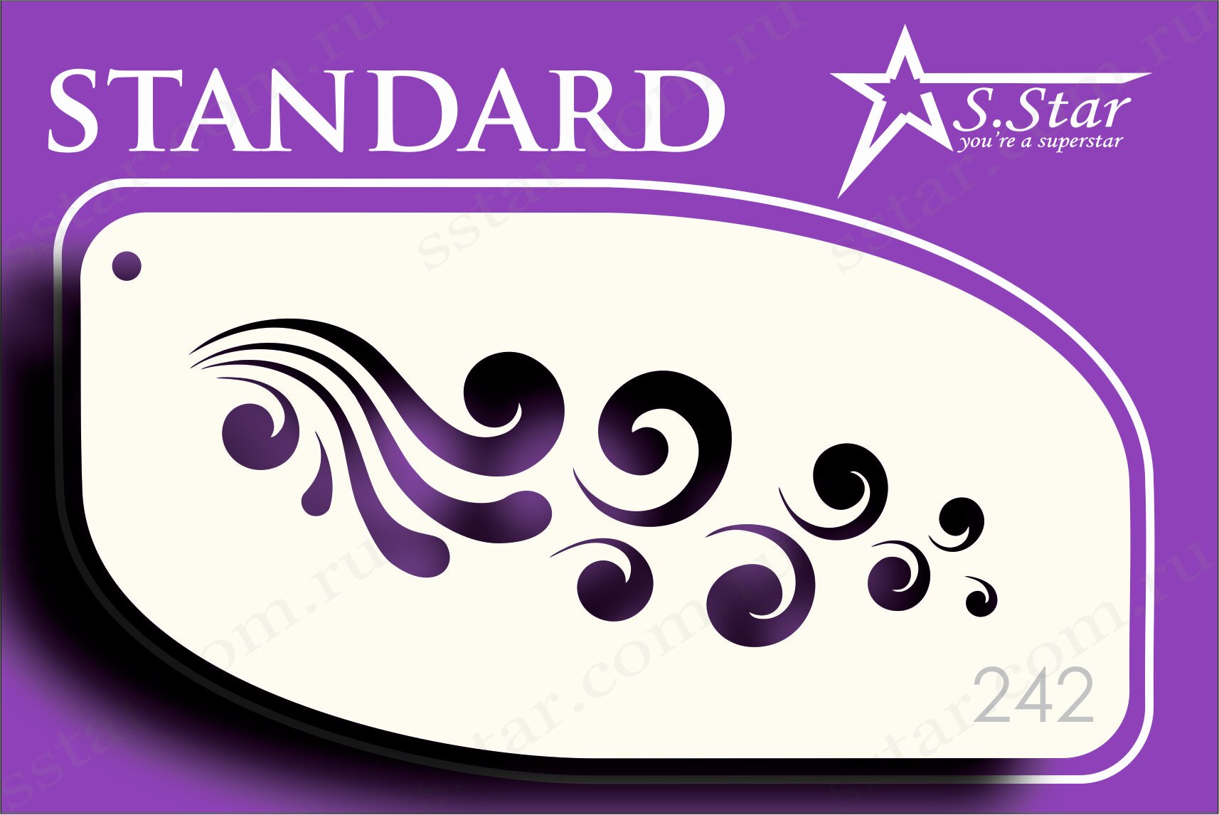 Трафарет для аквагрима постоянного пользования, узор завитки