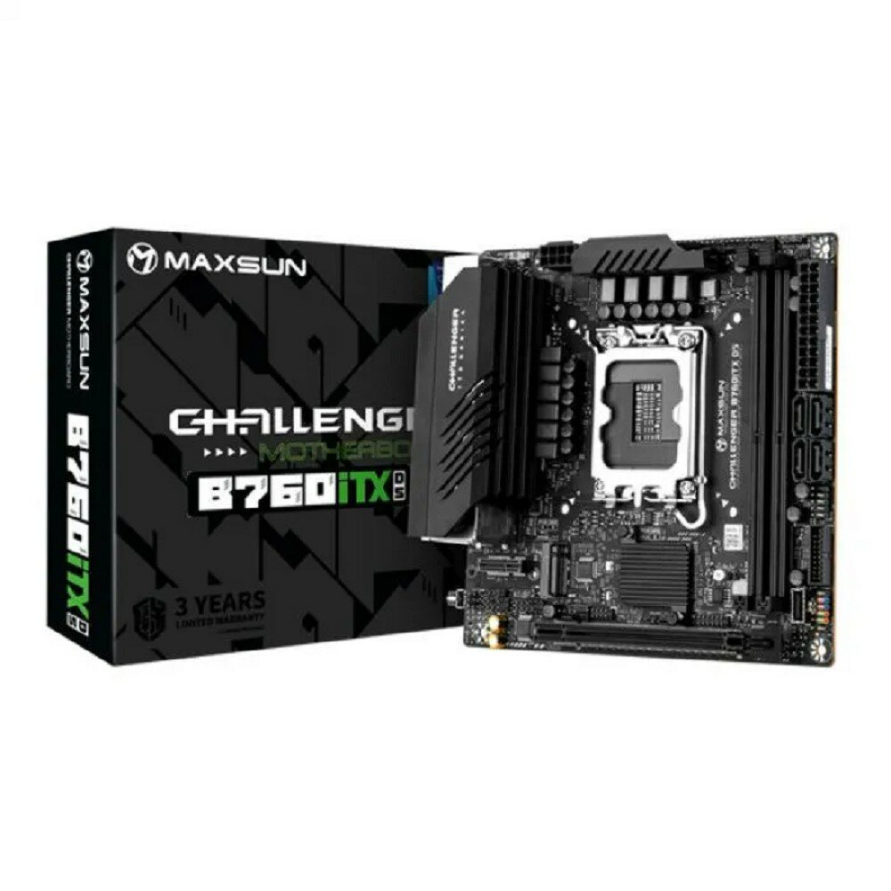 MAXSUN Материнская плата MS-Challenger B760ITX D5 LGA 1700 2хDDR V 2хM.2