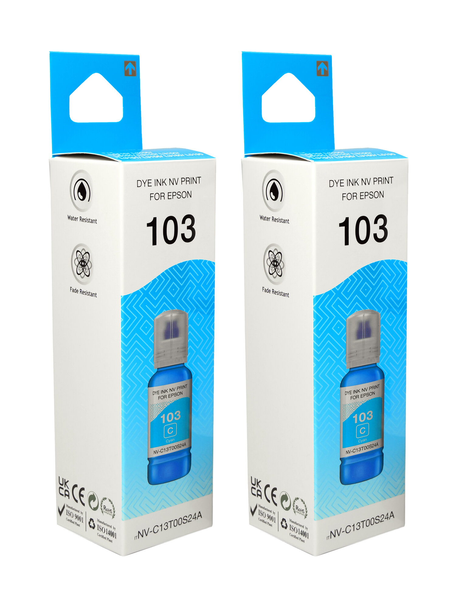 Комплект 2 шт. Чернила NV Print 103 для Epson L1110, L3100 (70 мл) Cyan