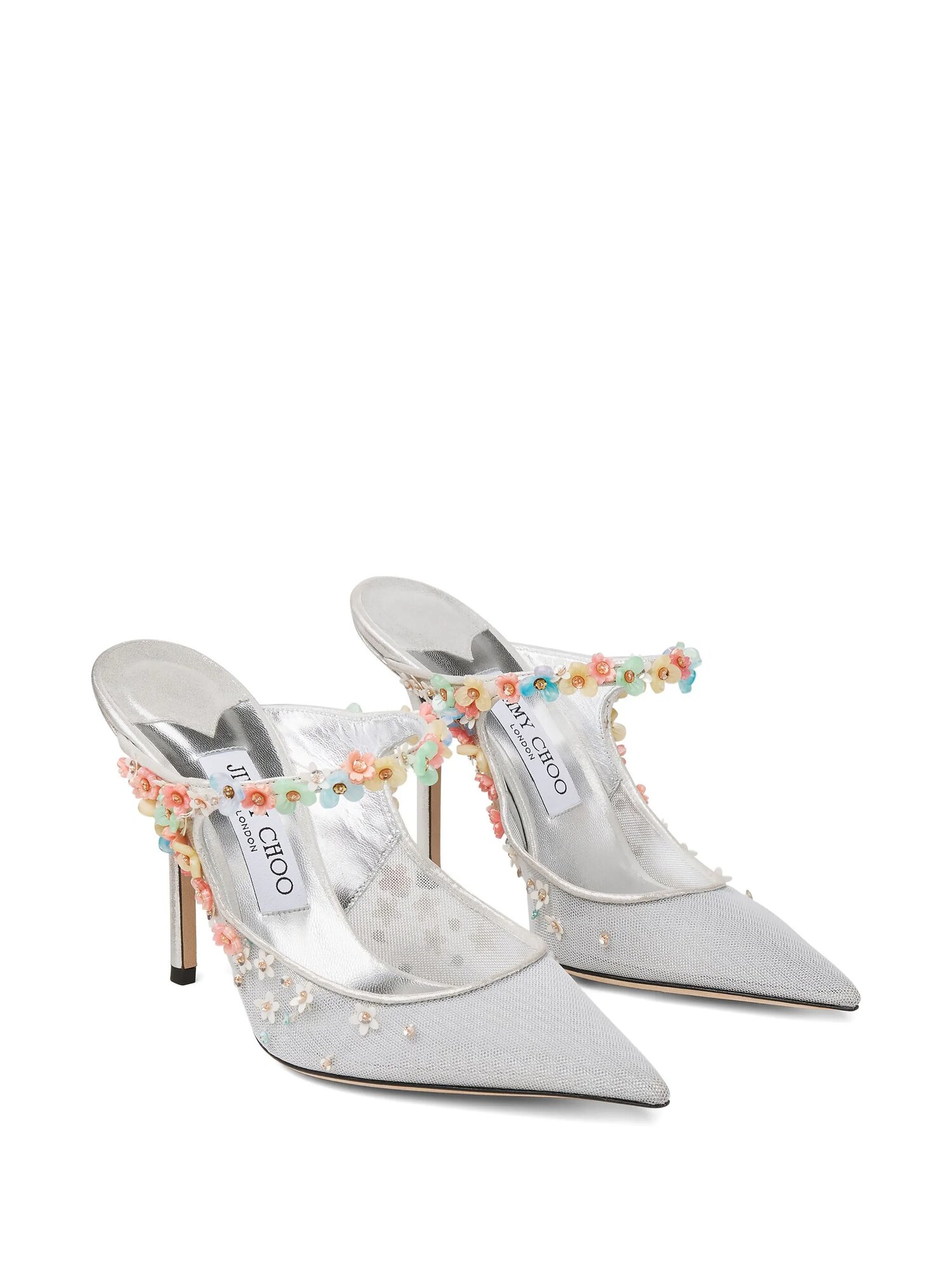Туфли JIMMY CHOO Bing Daisy 100, размер 38, Silver — фото 1