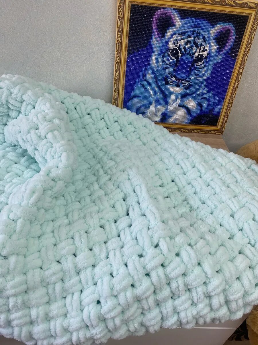 Плед детский вязаный 120см*140см