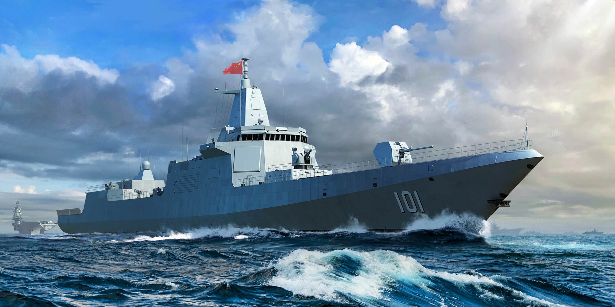 Trumpeter 06729 в масштабе 1/700 CHN Navy Type-055 ЭсминецКорабль