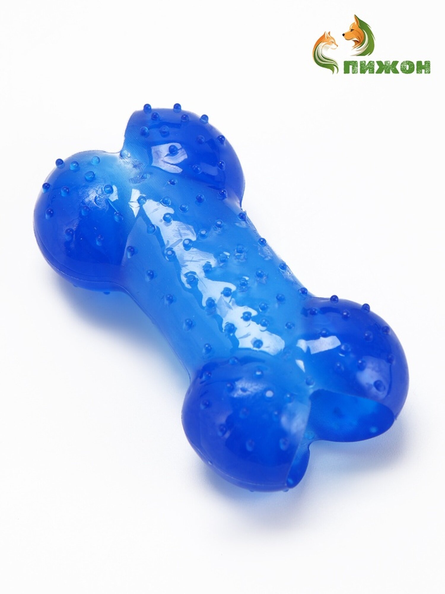 Игрушка жевательная суперпрочная "Кость малая", 8,5 см, голубая