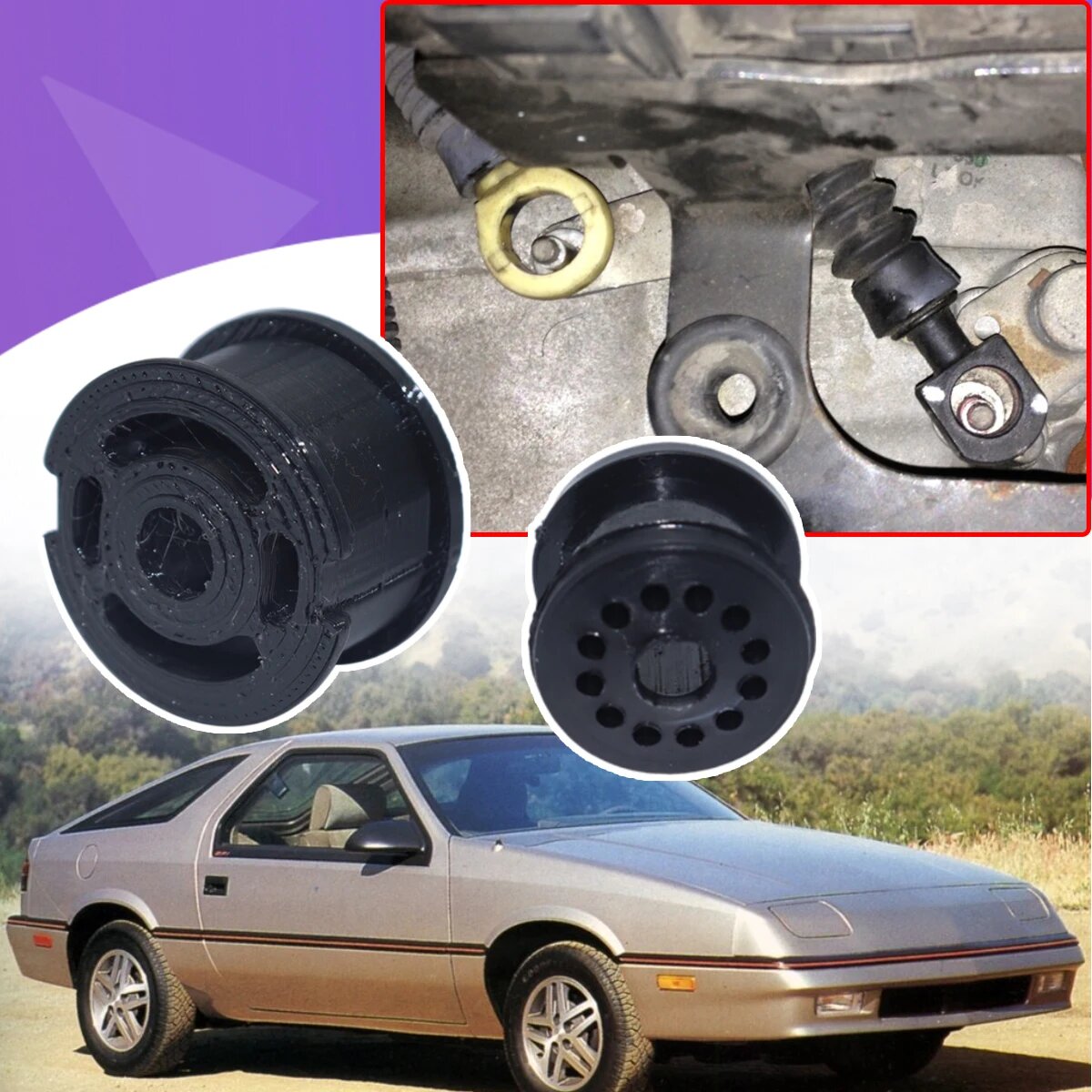 Втулки троса переключения передач 16/22 мм, 2 шт, Dodge Neon Daytona 1984-1993