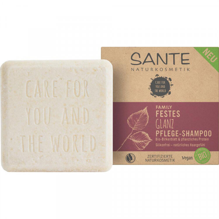 SANTE Твердый шампунь для блеска волос "Био-Береза и Протеин" 60 г
