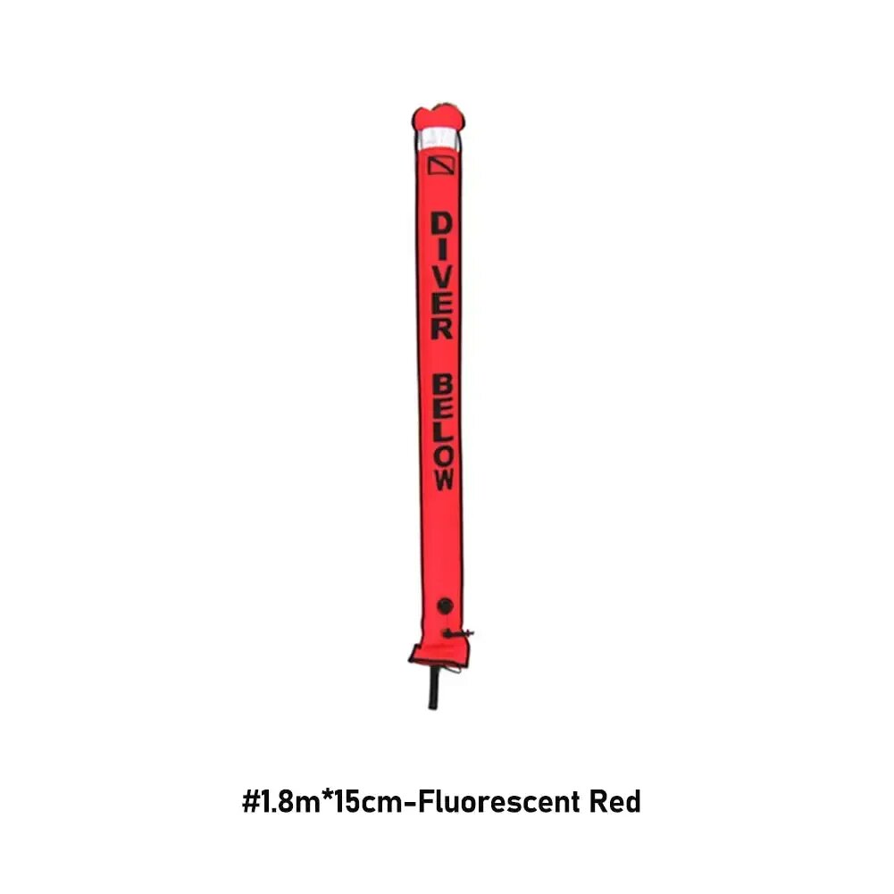 Профессиональный надувной буй для дайвинга 1.2/1.5/1.8 м Красный, 1.8m 15cm