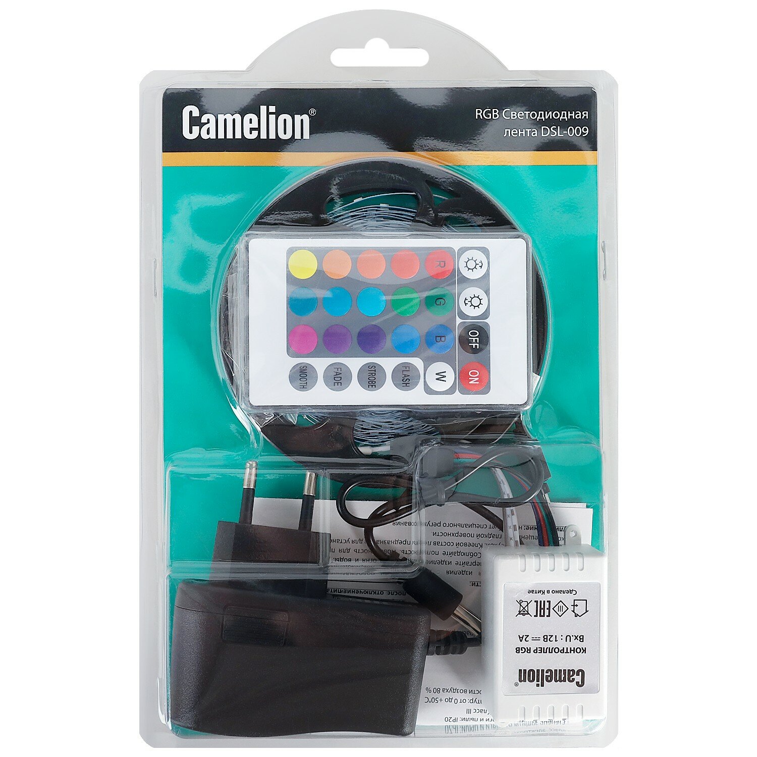 Camelion DSL-009 LED-лента 5 м RGB IP20 54 диодов/м с блоком управления и пультом