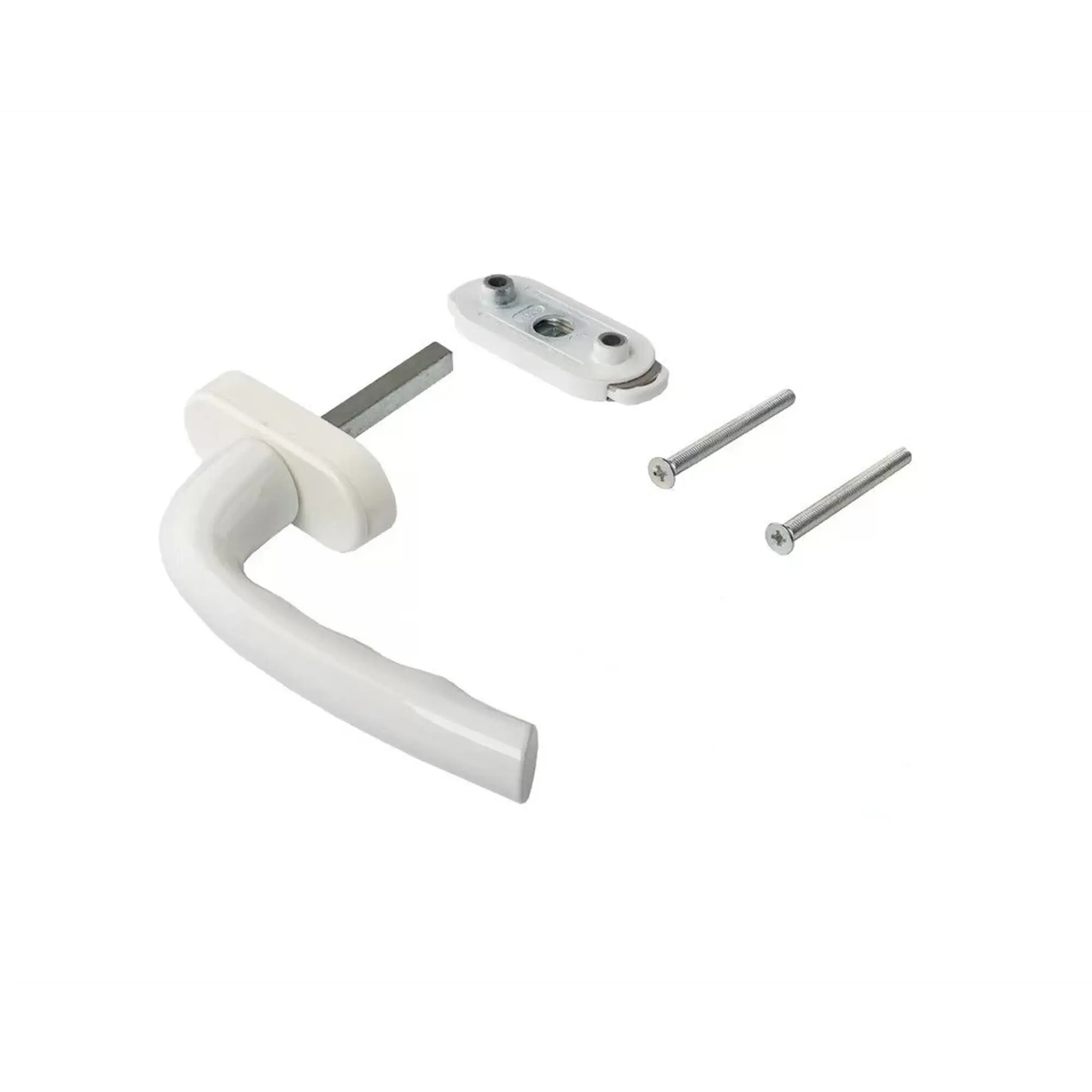 Ручка оконная с блокиратором из алюминия, цвет белый, для ПВХ и алюминиевых окон