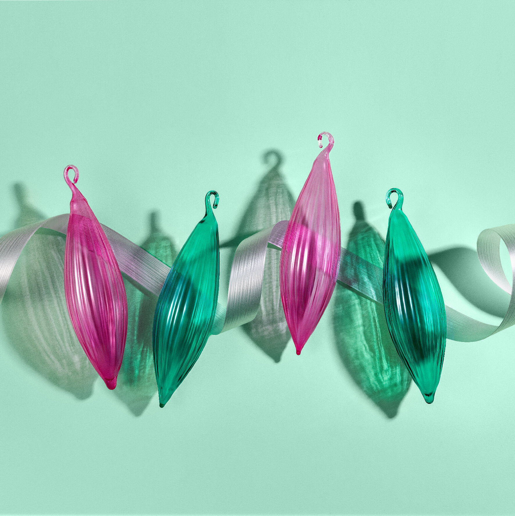 Набор авторских ёлочных украшений Чуть Чуда «Детство. Зима», стекло, 4 шт.