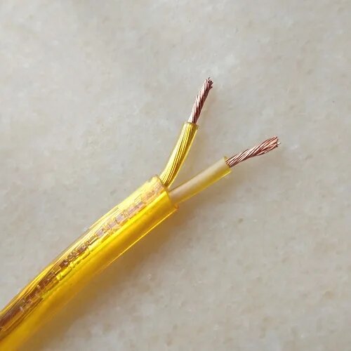 10 м/лот, 2*0,75 мм, квадратный прозрачный/желтый шнур питания, электрический кабель золотого цвета для осветительных ламп, электрический провод