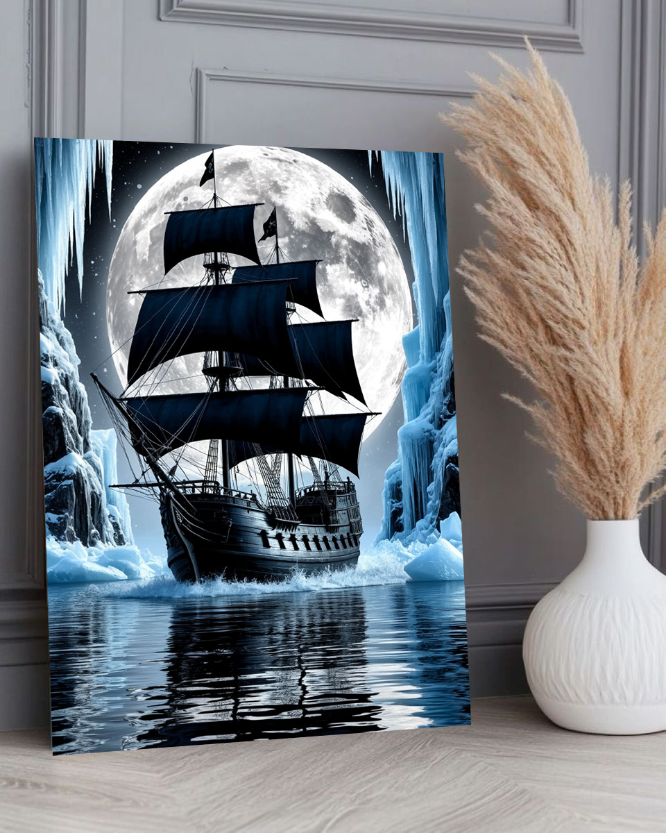 Картина по номерам "Пиратский корабль" 40х50 см, хлопковый холст на подрамнике, акрил, Hobby Home