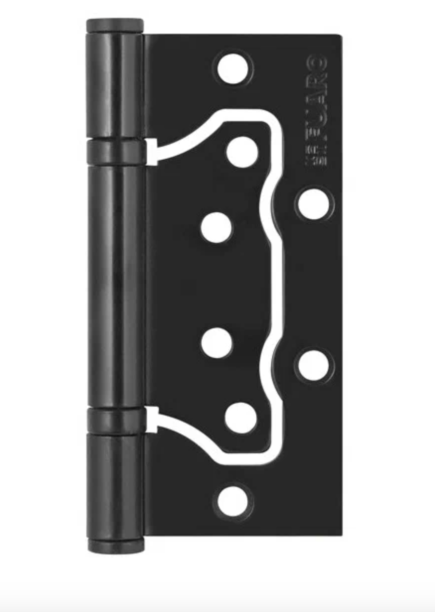 Петля дверная Fuaro IN4500W-BL, сталь, 100 мм x 2,5 мм, черная, картонная упаковка