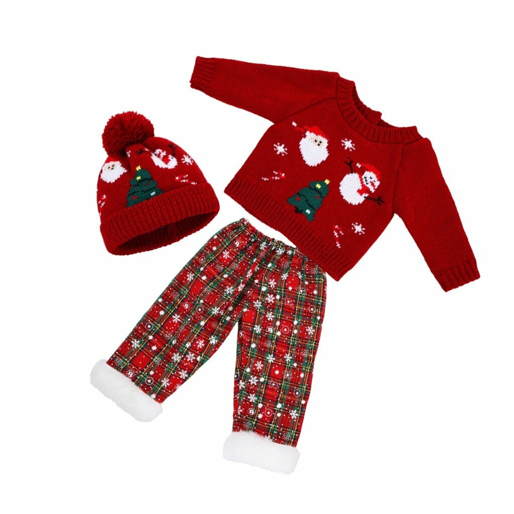 Рождественский костюм для кукол Reborns 22 дюйма Праздничный наряд для девочек Удобная смена дизайна