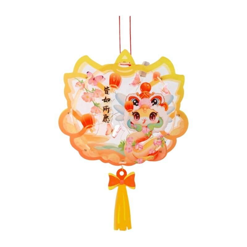 Прозрачный фонарик на палочке в старинном стиле "Все по желанию" (нейлон), год Змеи