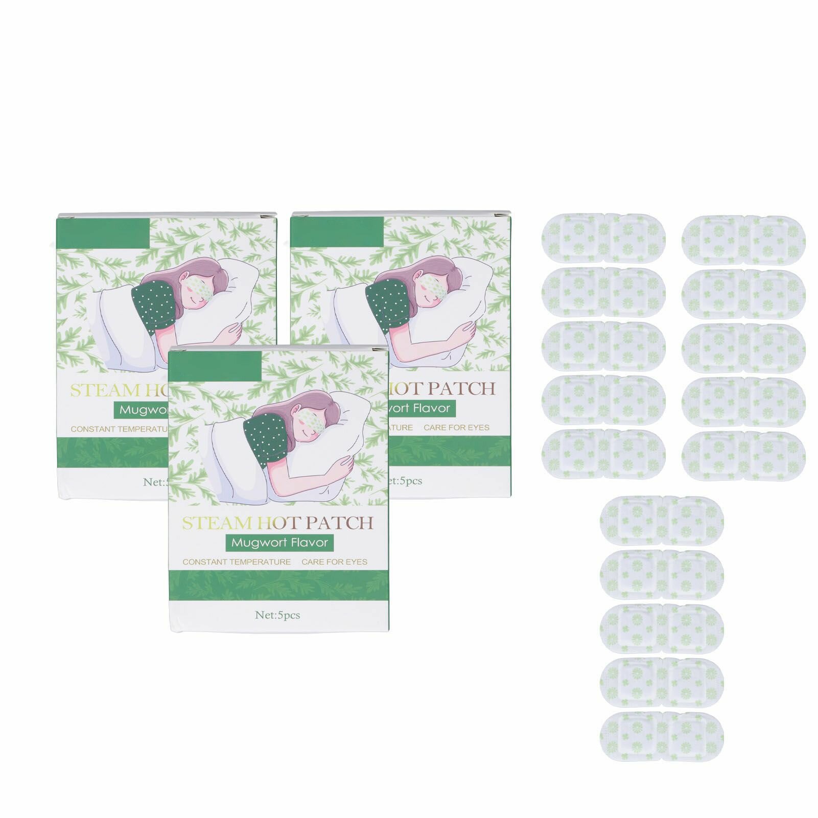 Тканевые маски для глаз с полынным паром, 15 шт.