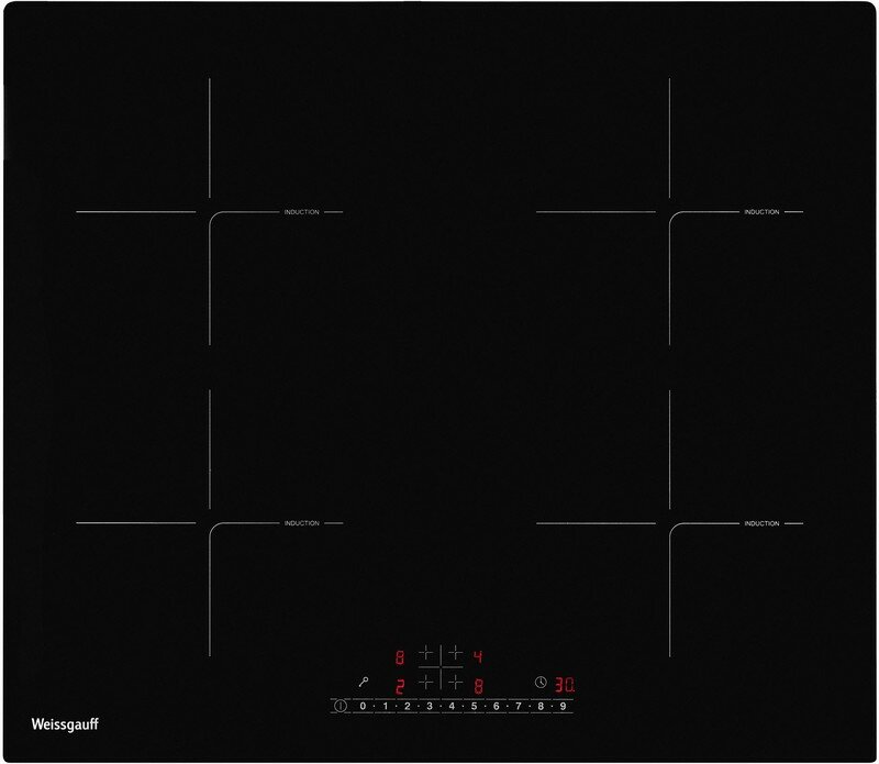 Индукционная варочная панель WEISSGAUFF HI 640 BSC, конфорок: 4 шт, стеклокерамика, независимая, черный