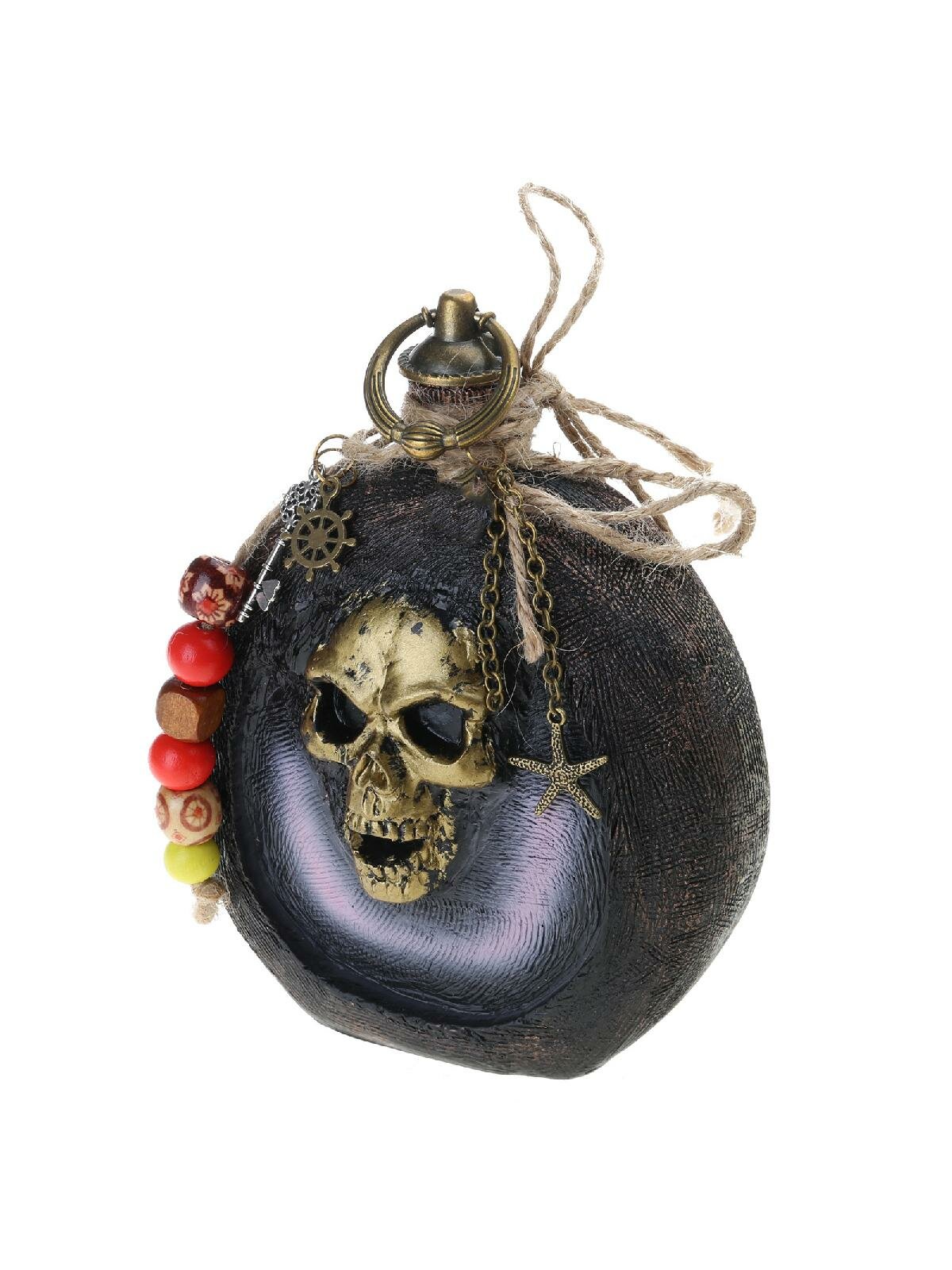 Украшение Винной Бутылки с Черепом на Хэллоуин