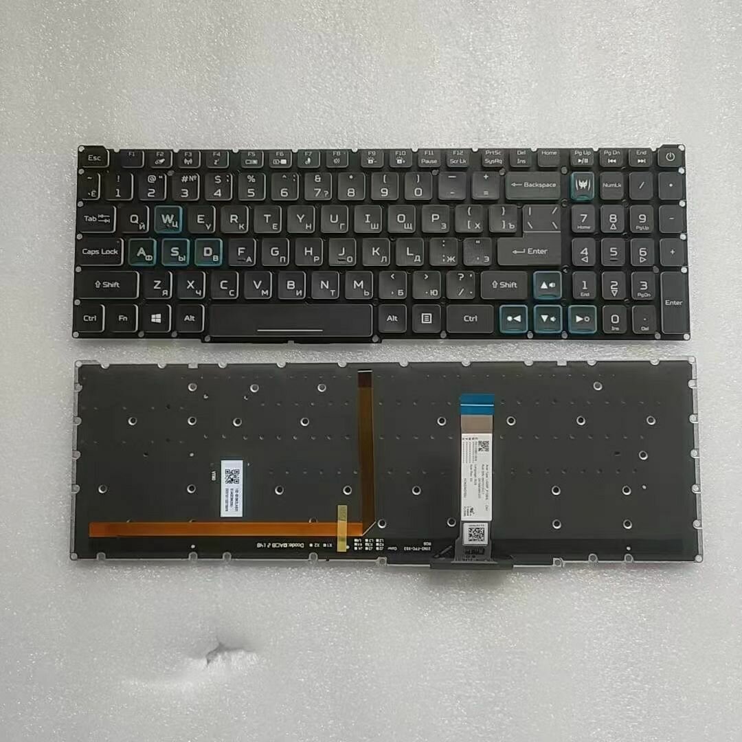 Новая русская клавиатура с подсветкой для ноутбука ACER AN515-46, черная, S/N: NKI15131CT PK133BK1A04