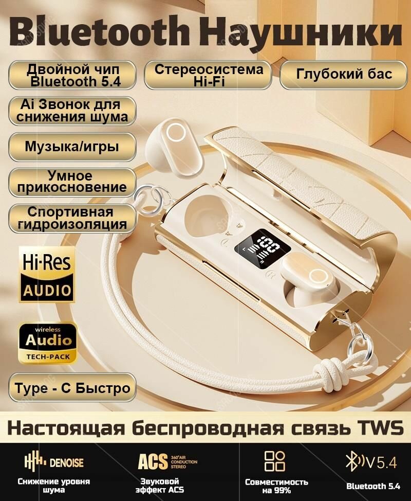 Спортивные TWS с ANC/ENC и Hi-Fi басом. Bluetooth 5.4, защита от пота, LED-дисплей, долгая работа