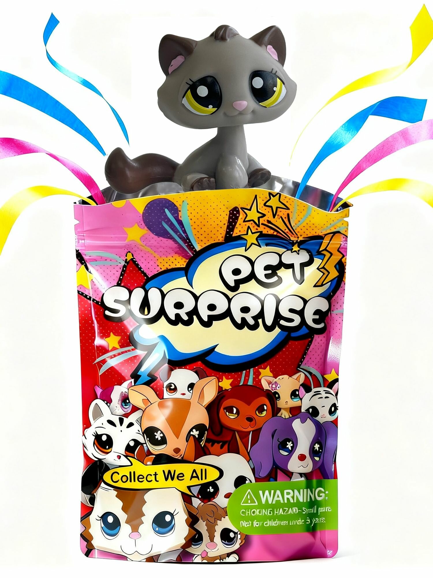 Pet Shop #2215, лпс игрушки, Короткошерстная кошка, подарок для девочки(С упаковочным пакетом)