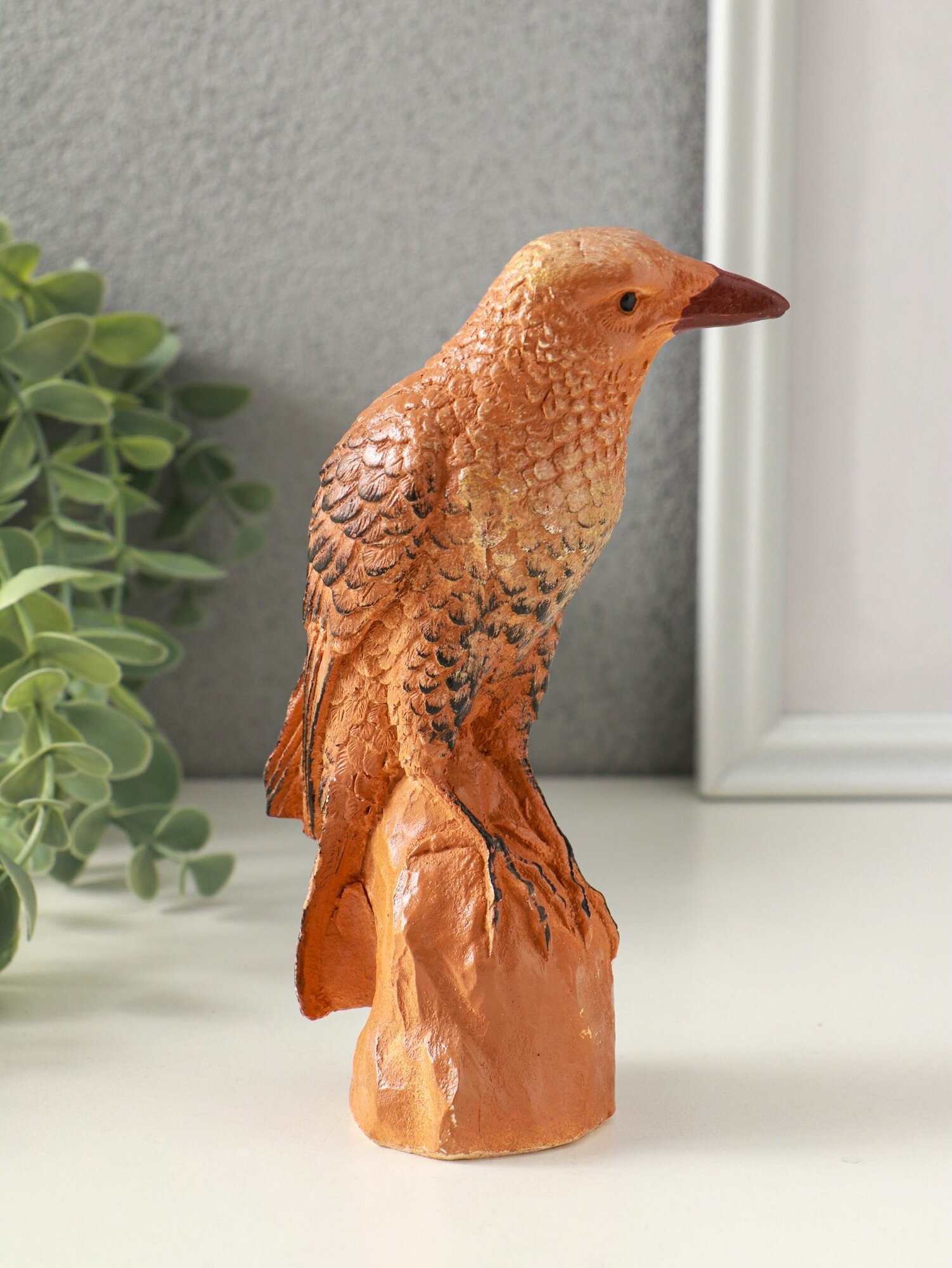 Фигурка гипс Ворон на камне , 16 10 см, мультиколор