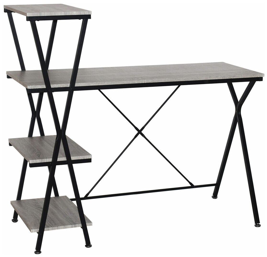 Стол на металлокаркасе Brabix LOFT CD-004 (ш1200xг535xв1110мм), 3 полки, цвет дуб антик, 641219