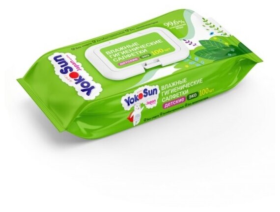Влажные салфетки Yokosun детские Eco, 100 шт