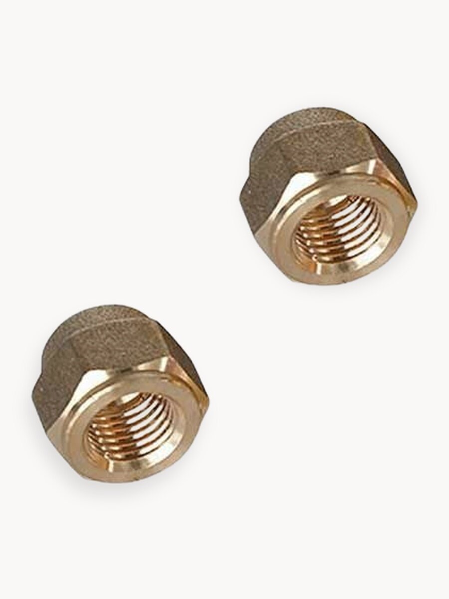Гайка 1/4 SAE латунная для кондиционера под вальцовку, 2 шт, гайка латунная конусная